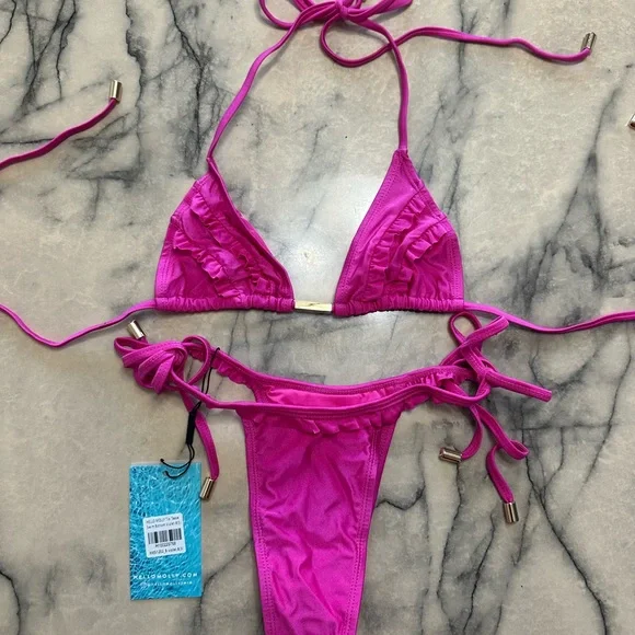 Hello Molly | Swim | New Hello Molly Triangle Frilly Ruffle String ...